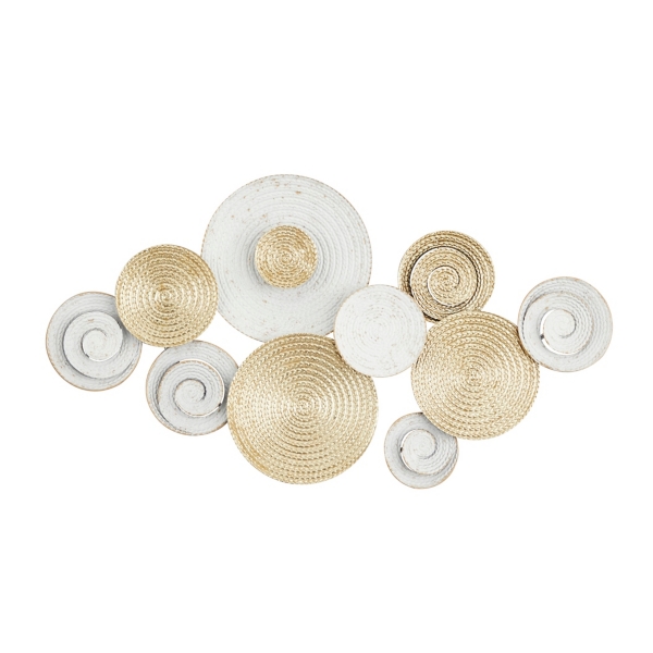 Gold and White Round Layered Plates Wall Sculpture | Kirklands Home