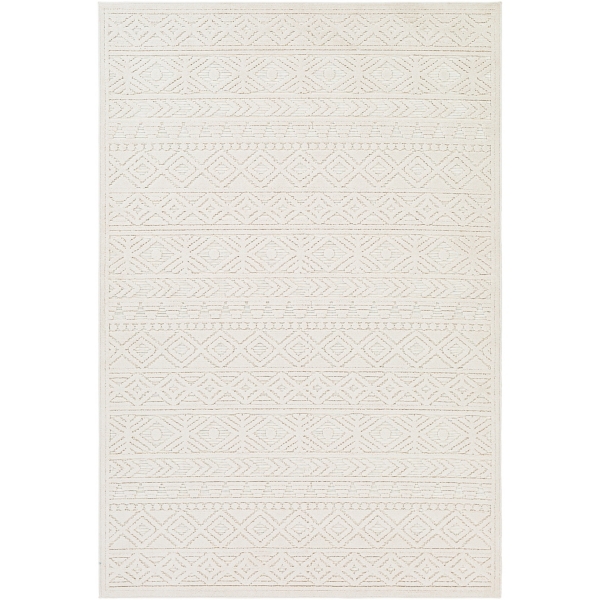 Ivory Raised Diamond Stripes Area Rug, 8x10 | Kirklands Home