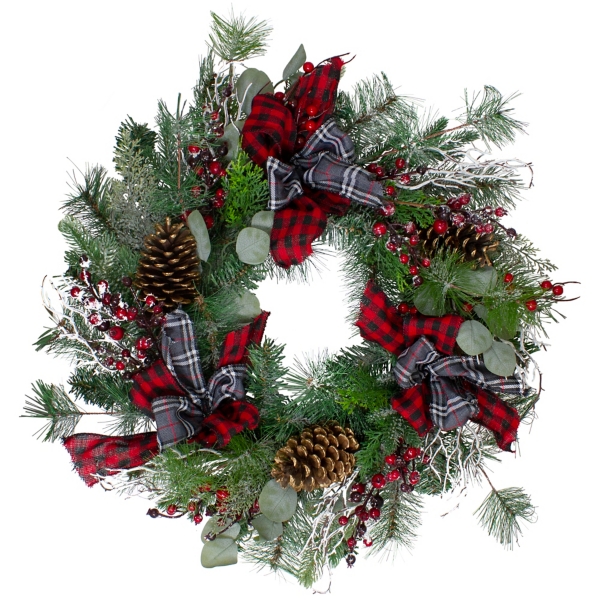 Buffalo Check Plaid Ribbon Holiday Wreath | Kirklands Home