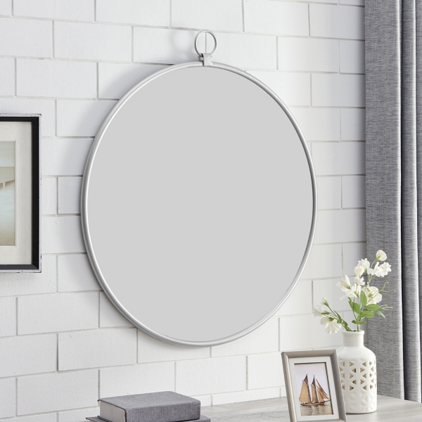 Round silver wall mirrors store