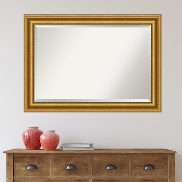 Gold Patina Scalloped Frame Beveled Mirror | Kirklands Home