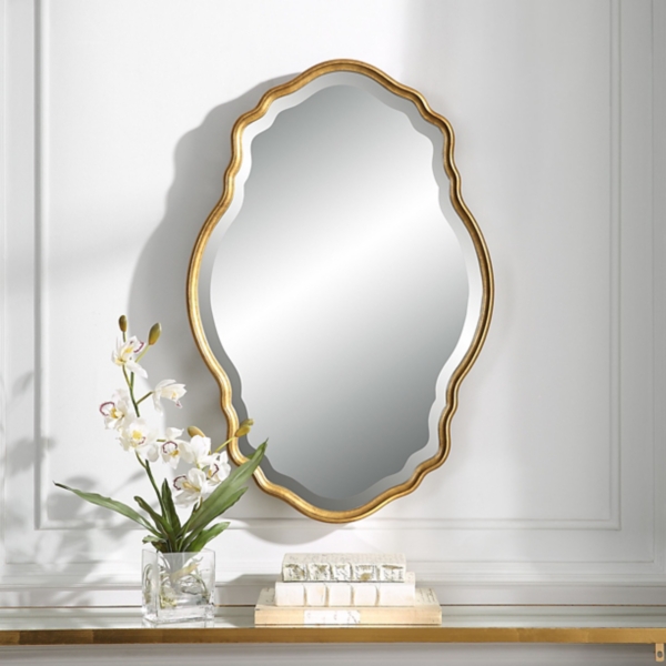 Gold Curved Beveled Frame Mirror | Kirklands Home