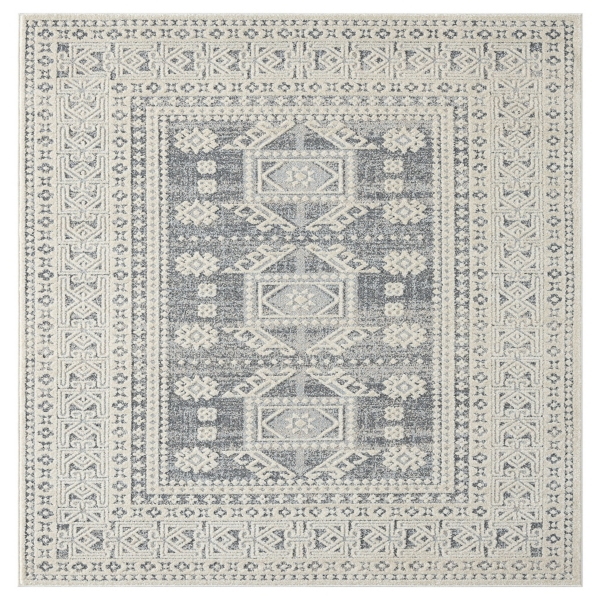 Brown Woven Geometric Border Area Rug, 7x10 | Kirklands Home