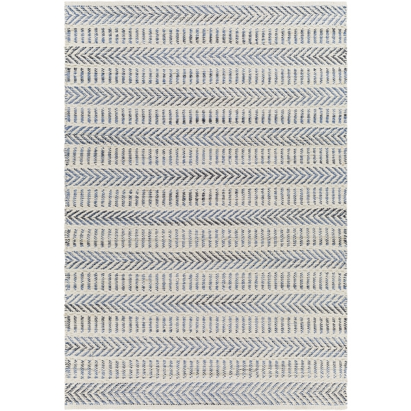 Blue and White Chevron Jute Area Rug, 8x10 | Kirklands Home