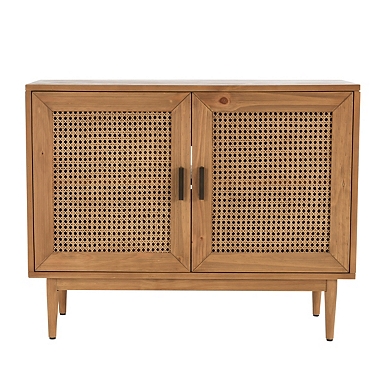 Reclaimed Pine and Woven Cane Cabinet Kirklands Home