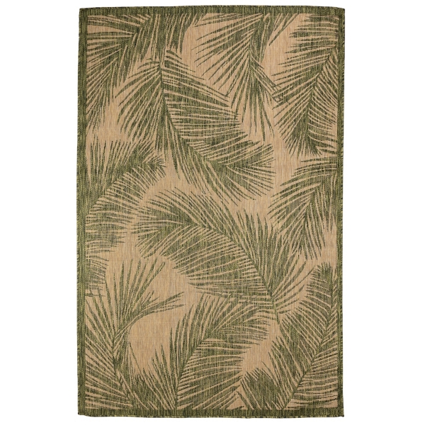 Golden Green Palm Leaves Outdoor Area Rug, 7x9 | Kirklands Home