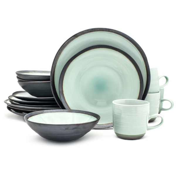 Seafoam and Onyx 16-pc. Dinnerware Set | Kirklands Home