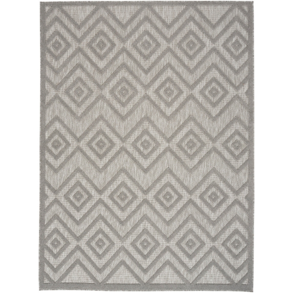 Silver Gray Diamond Indoor/Outdoor Area Rug, 4x6 | Kirklands Home