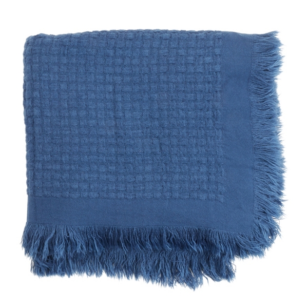 Blue Waffle Weave Throw Blanket | Kirklands Home