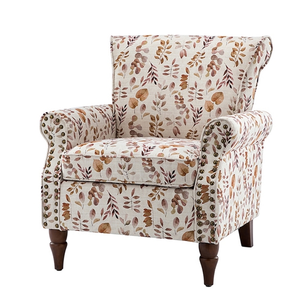 Yellow and Orange Leaf Upholstered Accent Chair | Kirklands Home