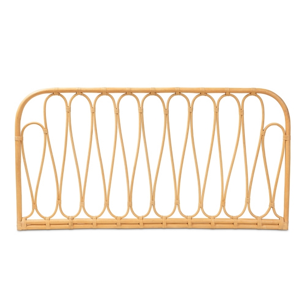 Kirklands Natural Curved Rattan Wall Mounted Queen Headboard | Hamilton ...