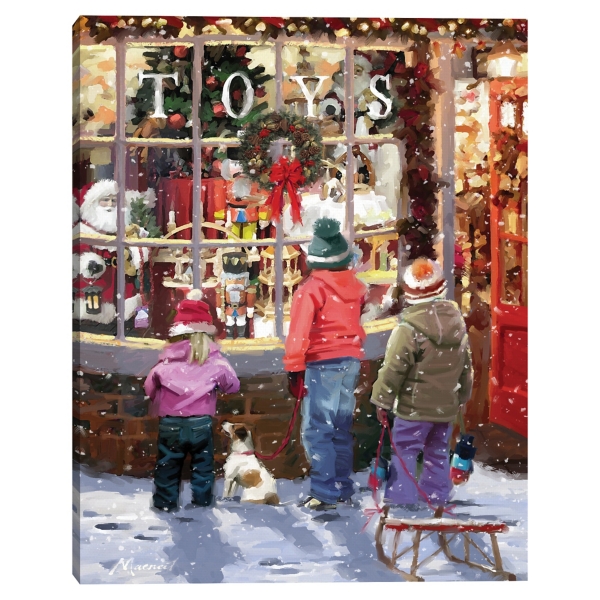 Toy Shop Display Window Christmas Canvas Art Print | Kirklands Home
