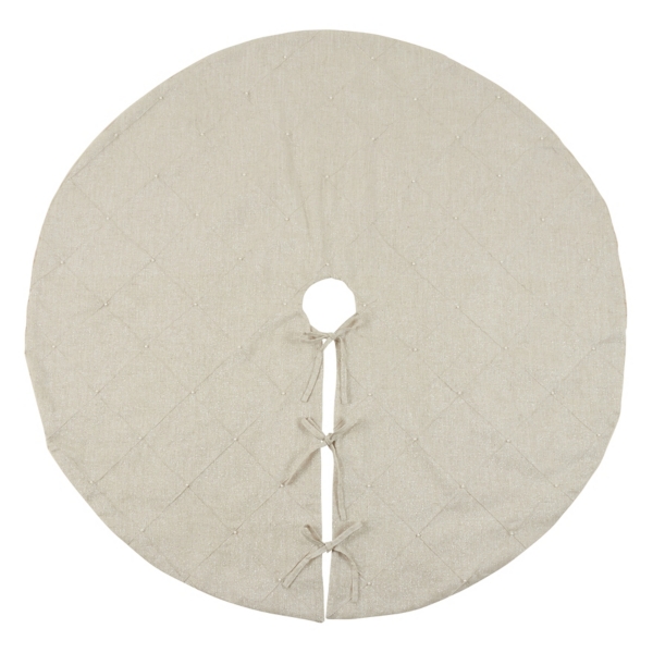 Beige Linen Diamond Stitched Tree Skirt | Kirklands Home