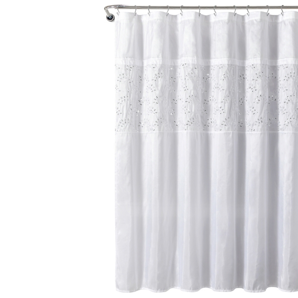 White Sequined Shower Curtain | Kirklands Home