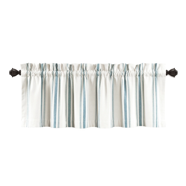 Blue and White Farmhouse Stripe Valance | Kirklands Home