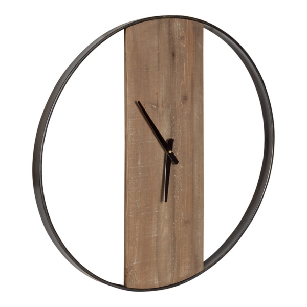 Black Ladd Natural Wood Wall Clock | Kirklands Home