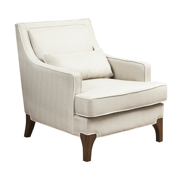 Cream and White Contrast Welting Accent Chair Kirklands Home