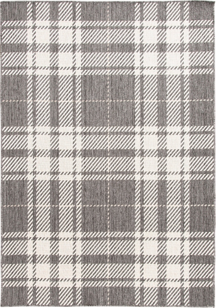 Gray Priya Plaid Indoor/Outdoor Area Rug, 7x9 | Kirklands Home