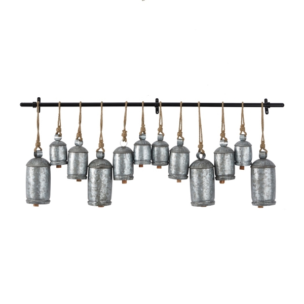 Galvanized Silver Round Bells Wall Plaque | Kirklands Home