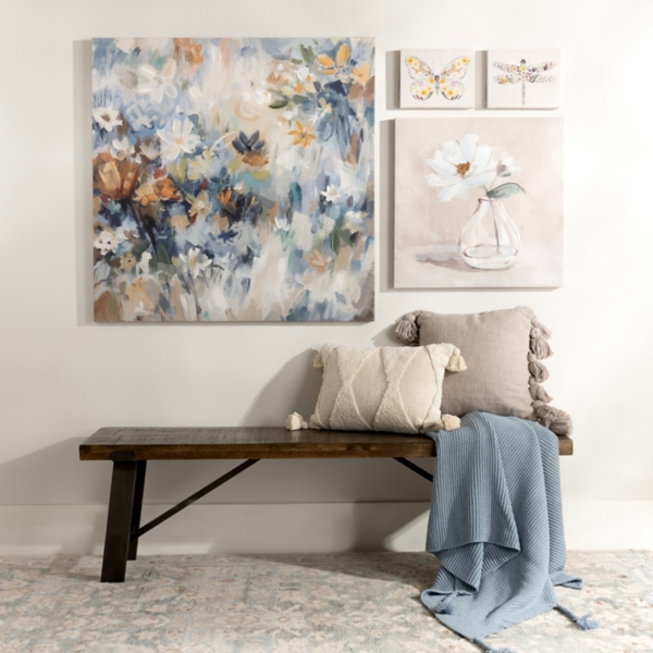 Blue and Orange Blooms Canvas Art Print | Kirklands Home