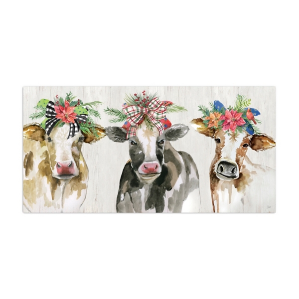 Christmas Cow Lineup Canvas Art Print | Kirklands Home