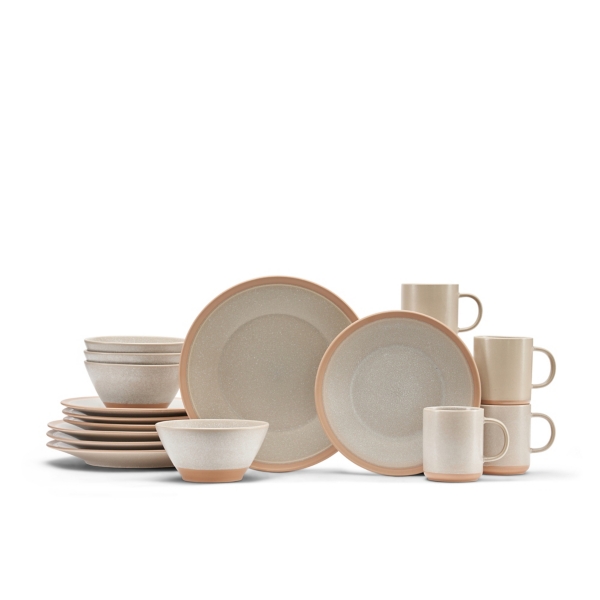 Sandy Beige Speckled 16-pc. Dinnerware Set | Kirklands Home