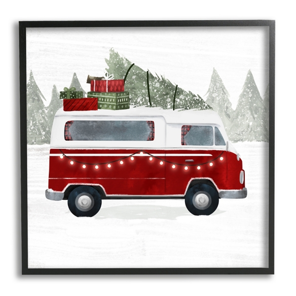 Festive Christmas Van Framed Art Print | Kirklands Home