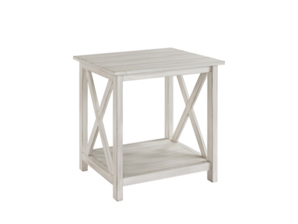 Antique Whitewashed Wood Square Side Table | Kirklands Home