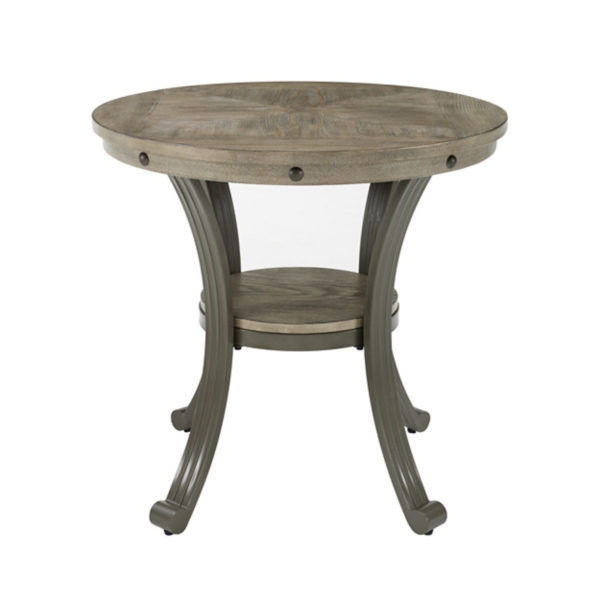 Ash Gray Round Nailhead Side Table | Kirklands Home