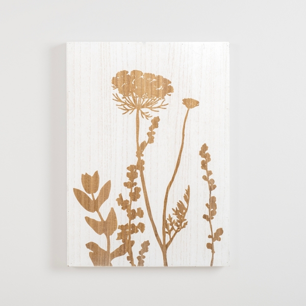 White Wood Botanical I Wall Plaque Kirklands Home