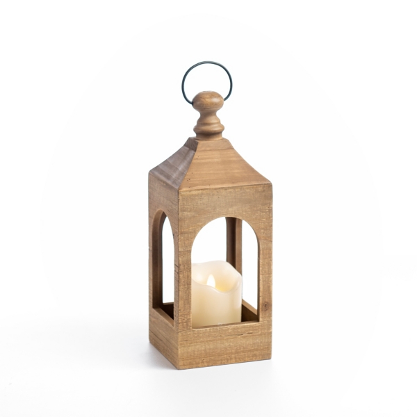 Natural Wood Open Frame Lantern, 15 in. | Kirklands Home