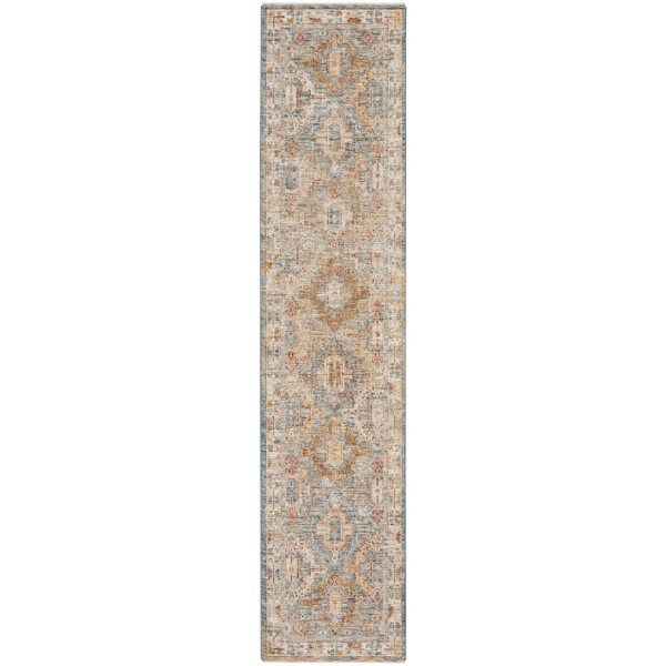 Kirklands Blue Distressed Multi Medallion Runner, 2x10 | Hamilton Place