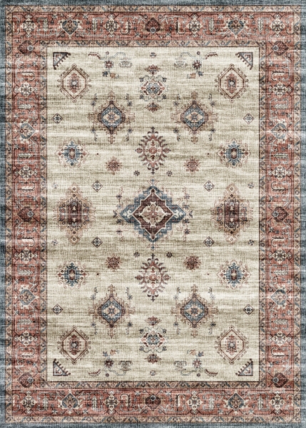 Raquel Red and Ivory Washable Area Rug, 7x9 | Kirklands Home