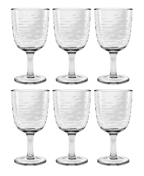Ripple Clear Shatterproof Goblet Glasses Set Of 6 Kirklands Home