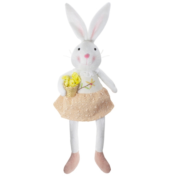 White and Pink Easter Bunny Plush | Kirklands Home