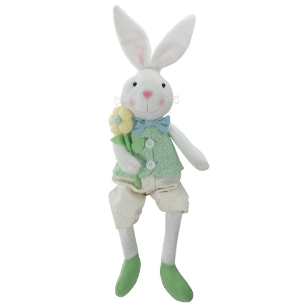 White and Green Easter Bunny Plush | Kirklands Home