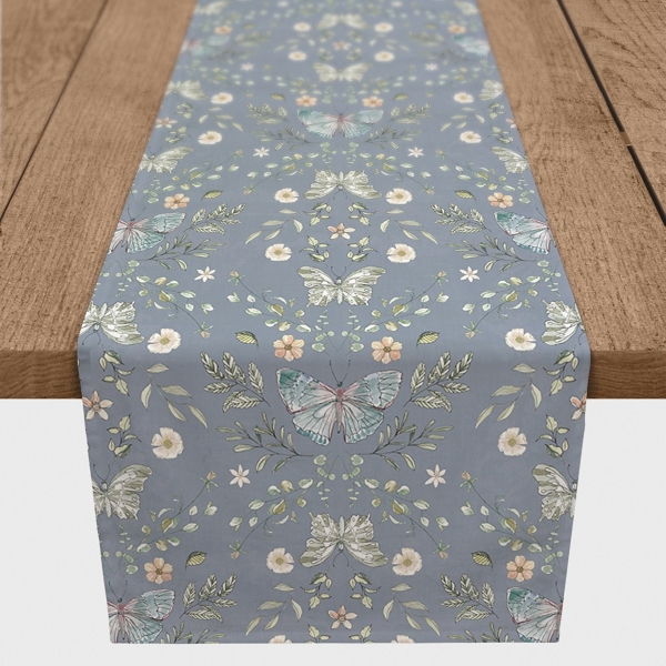 Blue Botanical Butterfly Table Runner, 72 in. | Kirklands Home