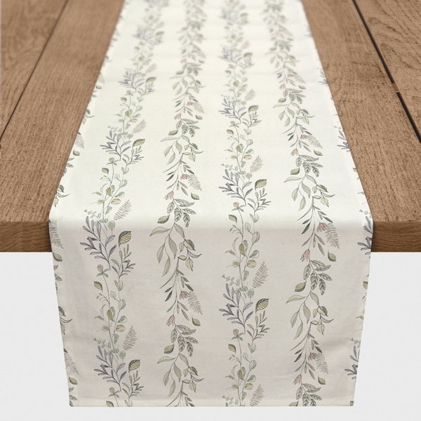 White Botanical Vines Table Runner, 90 in. | Kirklands Home