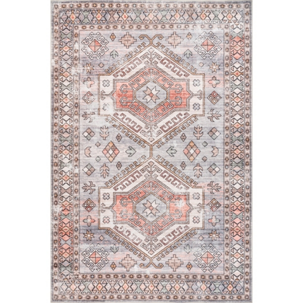 Black Tribal Motif Washable Area Rug, 5x8 | Kirklands Home