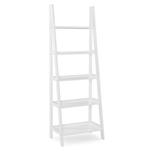 White Wood 5-Tier Ladder Bookshelf | Kirklands Home