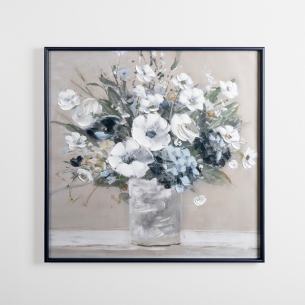 White Floral Framed Canvas Art Print | Kirklands Home