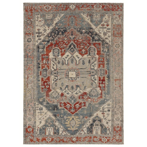 Gray and Blue Traditional Medallion Area Rug, 8x10 | Kirklands Home