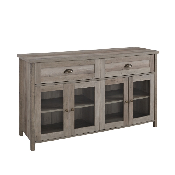 Graywash Rustic Glass Front Sideboard | Kirklands Home