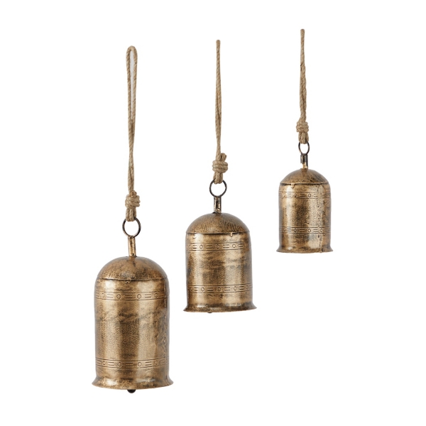 Gold Metal Hanging Bells, Set of 3 | Kirklands Home