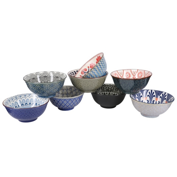 Multi Patterned Ceramic 8-pc. Bowl Set | Kirklands Home