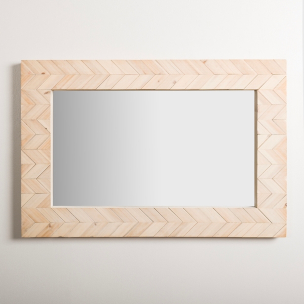 Kirklands Natural Herringbone Wood Wall Mirror | Hamilton Place