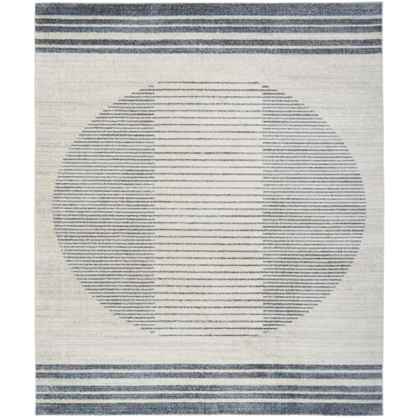 Blue and Ivory Linear Moon Area Rug, 9x12 | Kirklands Home