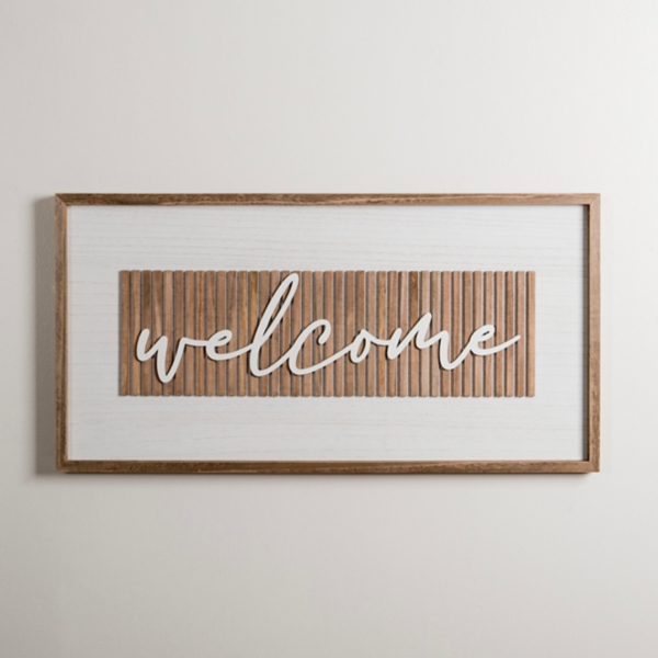 Kirklands Welcome Wood Slat Wall Plaque | Hamilton Place