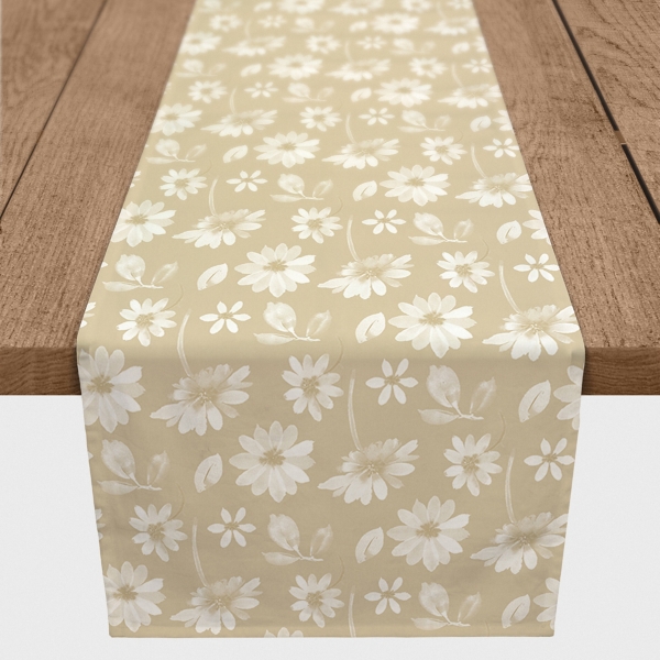 Tan and White Wildflower Table Runner, 90 in. | Kirklands Home