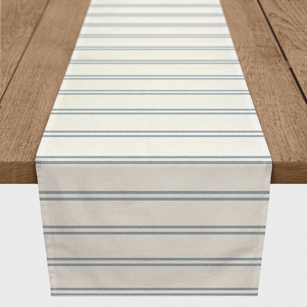 Blue and White Country Stripe Table Runner, 90 in. | Kirklands Home